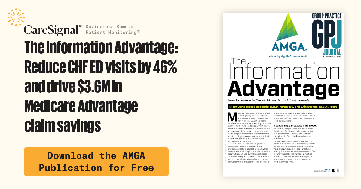 CareSignal · AMGA Group Practice Journal: The Information Advantage